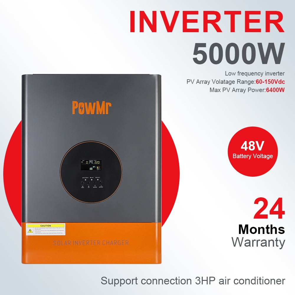[Toroidal inverter] PowMr 5KW Low Frequency Hybrid Inverter Off Grid ...