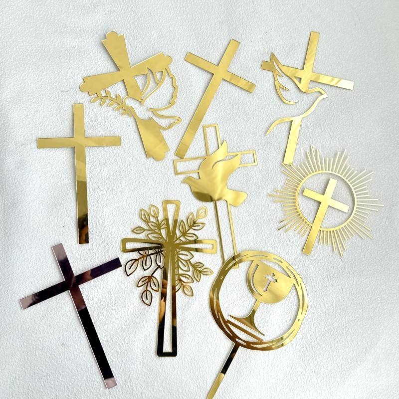 10 Pieces Baptism Cake Toppers God Bless Cake Toppers Cross First ... 10 Pieces Baptism Cake Toppers God Bless Cake Toppers Cross First ...