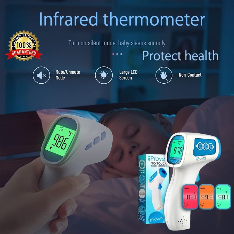Non-Contact Infrared Thermometer Forehead Body Temperature with Fever ...