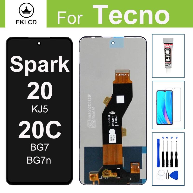 For Tecno Spark 20 20c Kj5 Bg7 Bg7n Lcd Display With Touch Screen