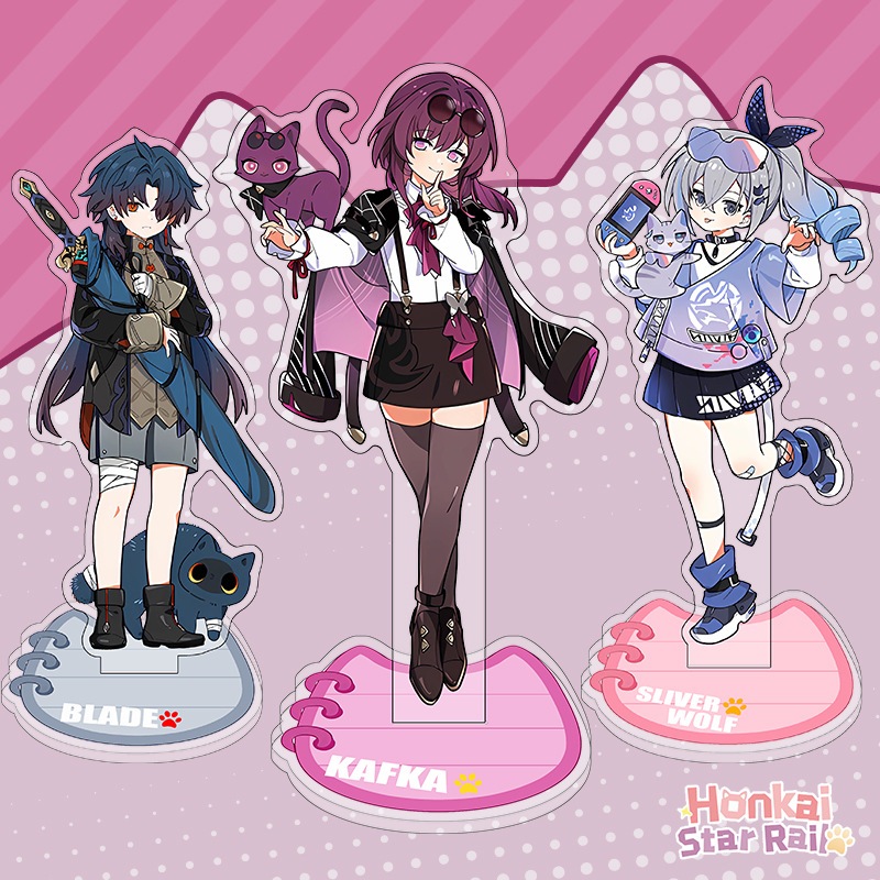 Honkai: Star Rail Merch Cartoon Stand Sign Keychain Badge Pin Kafka ...