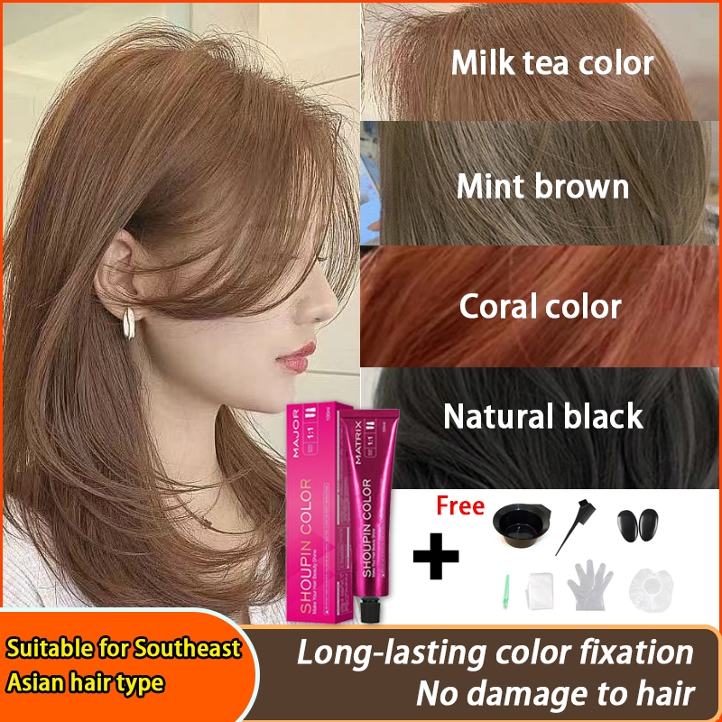 KOREA Original Hair Dye Cream Free Bleaching Fashion Color Natural Milk ...