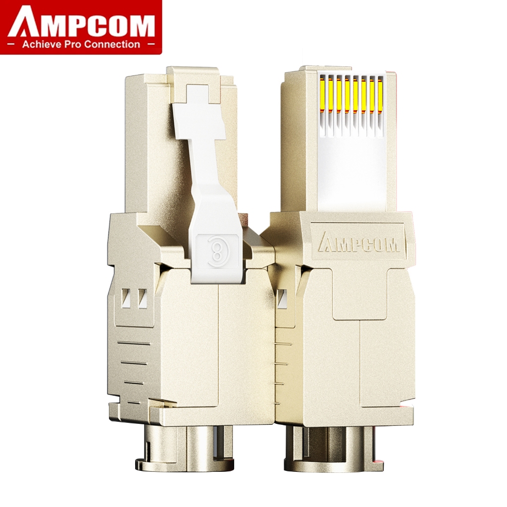 AMPCOM RJ45 Connectors Modular Plug, CAT8 CAT7A CAT7 CAT6A CAT6 STP ... AMPCOM RJ45 Connectors Modular Plug, CAT8 CAT7A CAT7 CAT6A CAT6 STP ...
