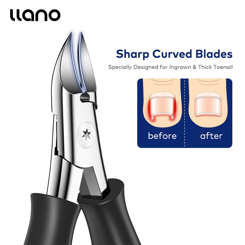 Llano Professional Thick Toenail Clippers Upgraded Built-in Hidden ...