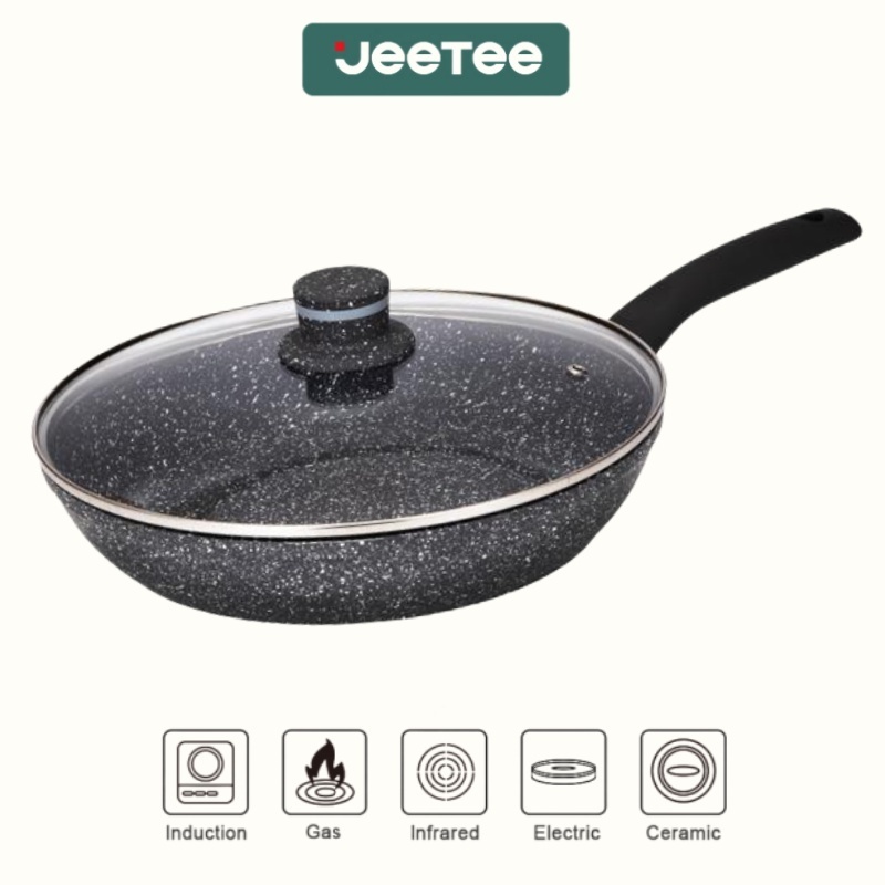 JEETEE Non Stick Pan Cooking Egg Frying Pan Flat Pan kawali wok pan ...