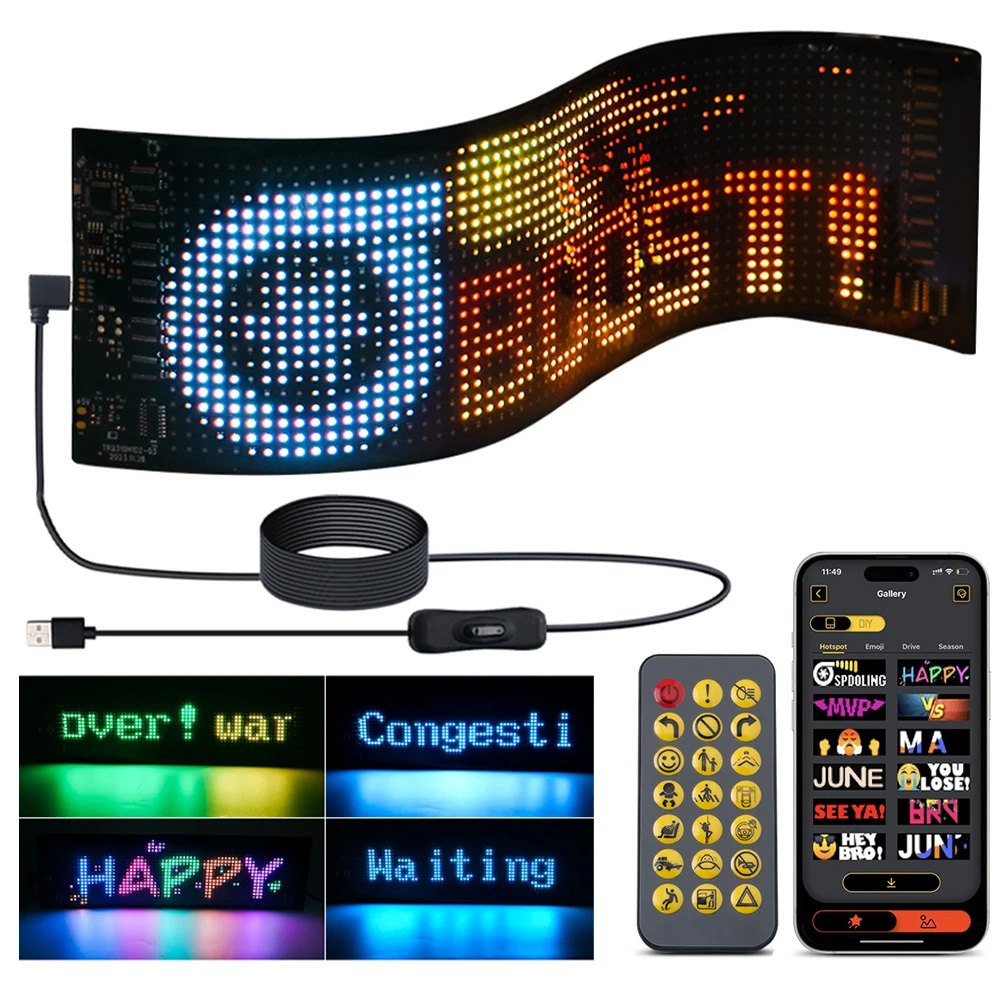 LED screen logo billboard, car rear window display screen RGB flexible ...