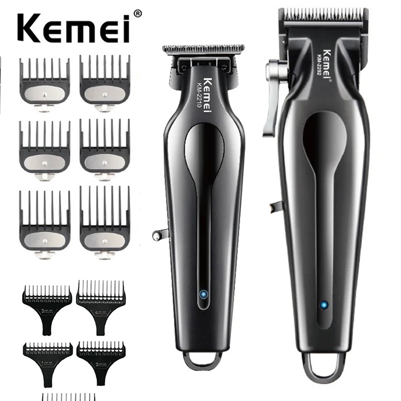 Kemei Professional Barber Hair Clippers and Cordless Trimmer Set ...