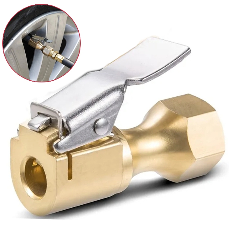 Tire Inflatable Pump Connector Adapter Air Chuck Valve Nozzle Clip Car ...
