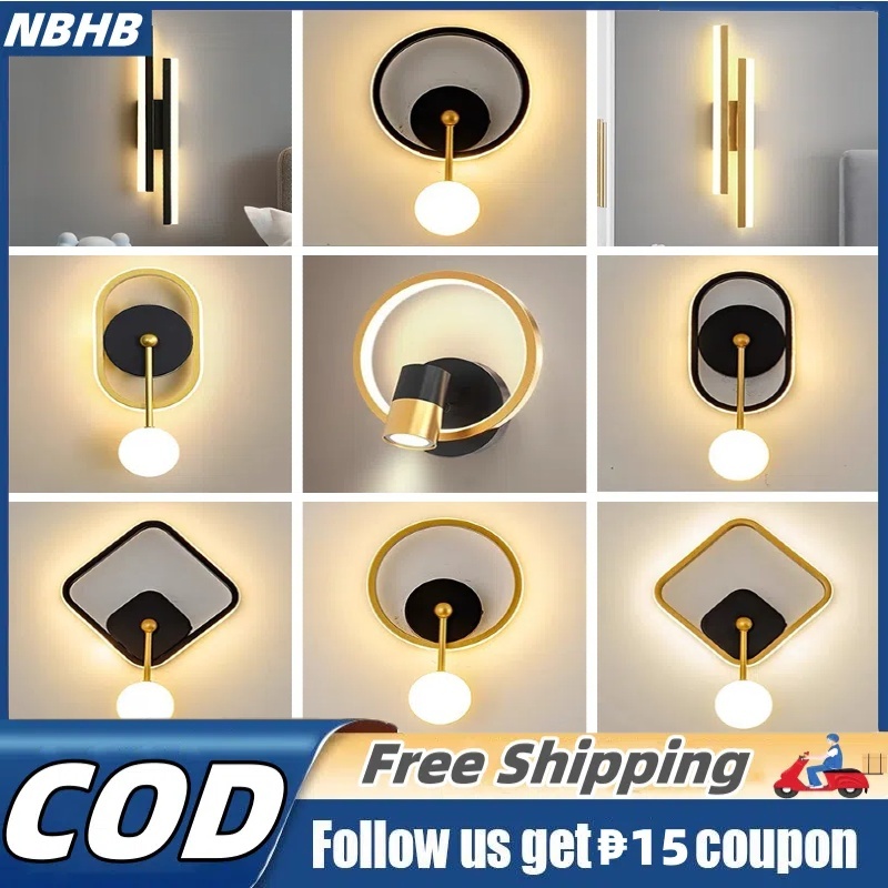 【NBHB】Wall Lamp LED Light Modern Crystal Wall Lamp Night Light Bedroom ...
