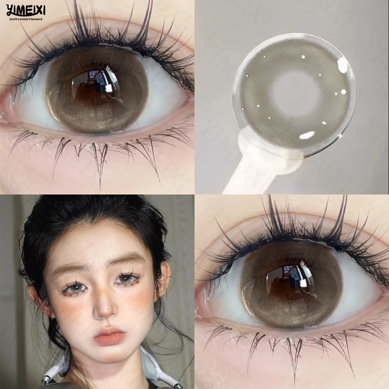 Yimeixi 2pcs contact lens no border blue brown lenses with grade（0~-8. ...