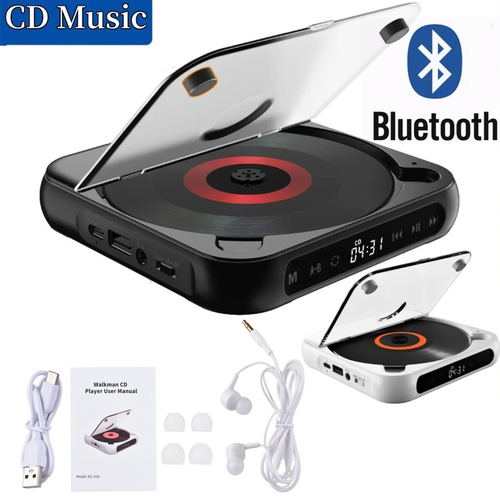 【Local Delivery】BT5.1 CD Player Portable Music Player FM Radio Desktop ...