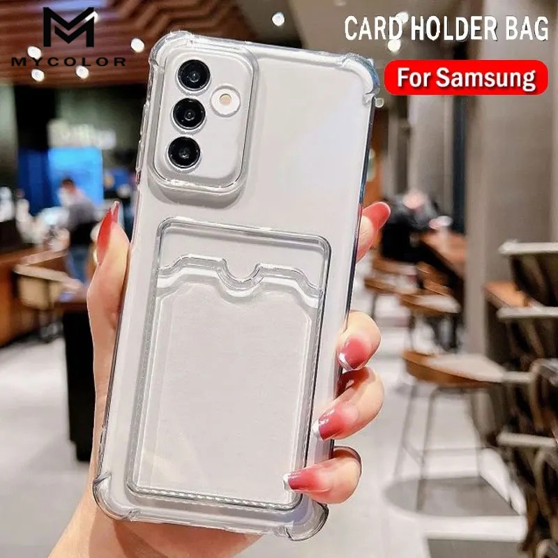 With Card Holder Shockproof Clear Phone Case For Samsung ss Galaxy A16 A06 A05 A05s A55 A54 A35 ...