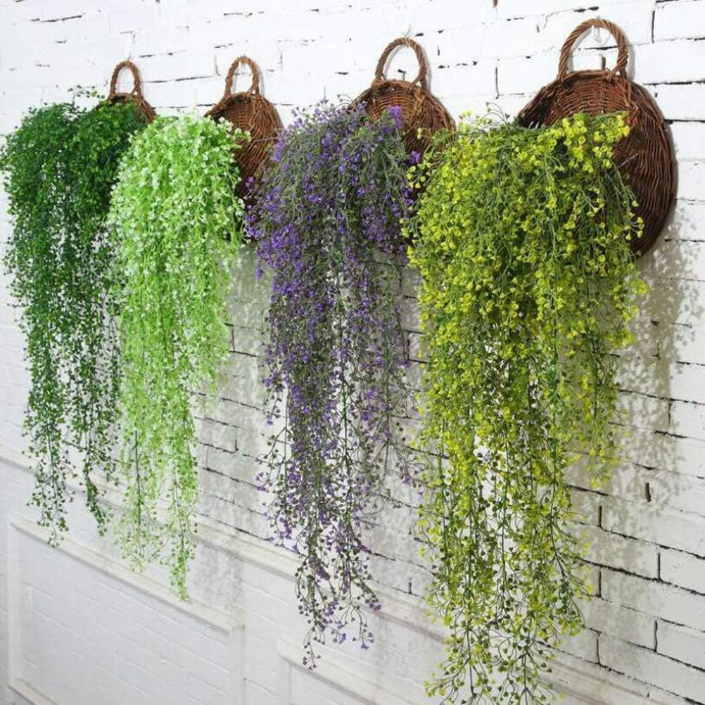 5 stems Artificial Plants Hanging Fake Hanging Plants Outdoor Hanging ...