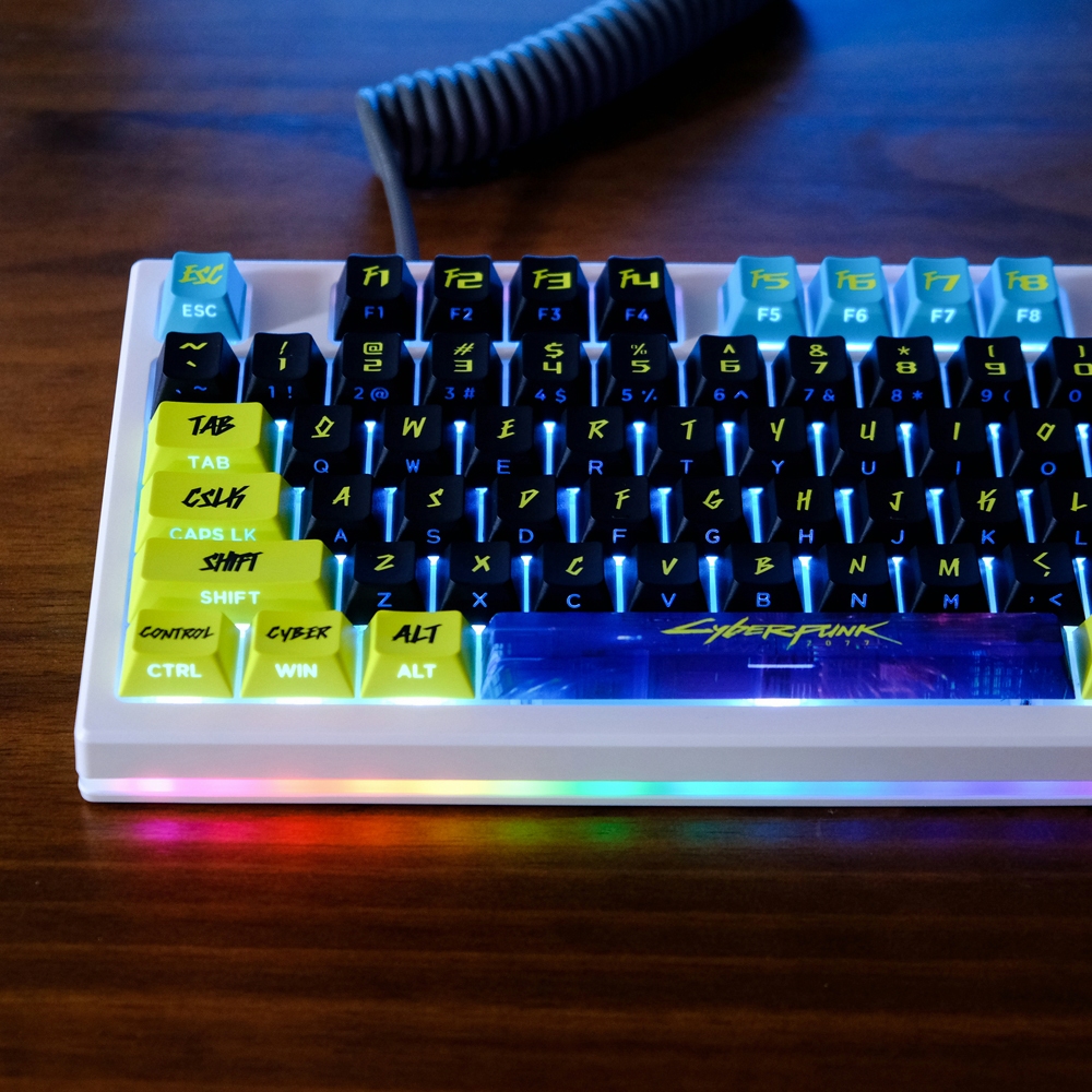 130 Keys Cyberpunk Backlit Keycaps Cherry Profile PBT Double Shot ...