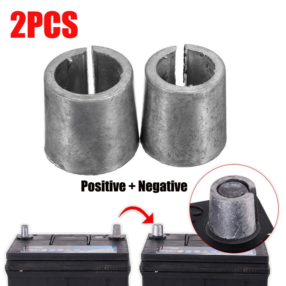 1pair Car Battery Terminal Post Sleeve Adaptors Positive Negative Post ...