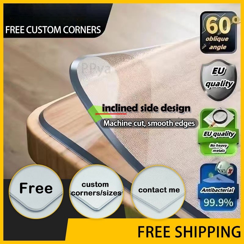plastic pvc table cover for table transparent top glass cover cutomize ...