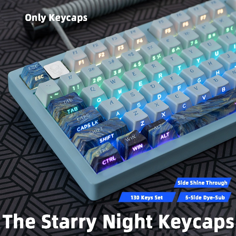 Side Shine Through Keycaps PBT Dye-sub Cherry Profile Keycap Custom ...