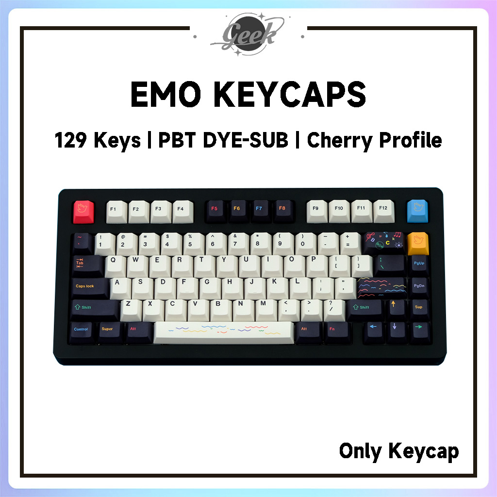 EMO Keycaps PBT Dye-sub Cherry Profile Keycap Custom Keycaps Compatible ...