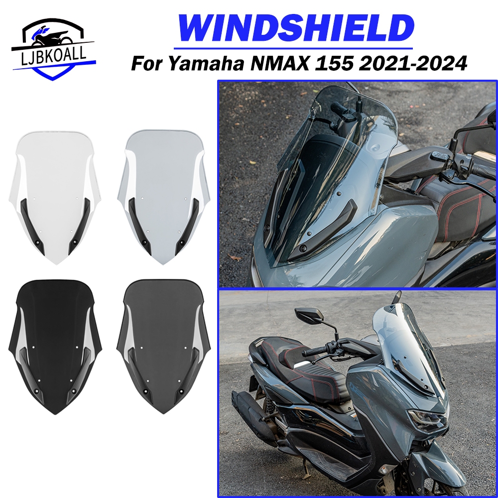 LJBKOALL X-MAX 300 2017-2025 N-MAX155 NMAX155 125 Windshield Windscreen ...