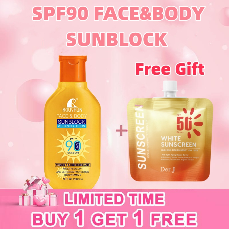【Free Gift】Sunscreen for face and body spf 90 PA++++ whitening Solar ...