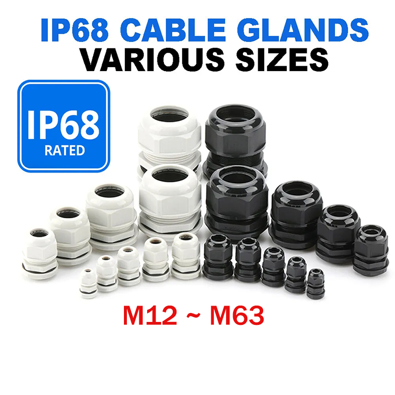 100/50/20PCS Nylon Cable Gland M12~M63 Metric System Plastic Lock Nut ...