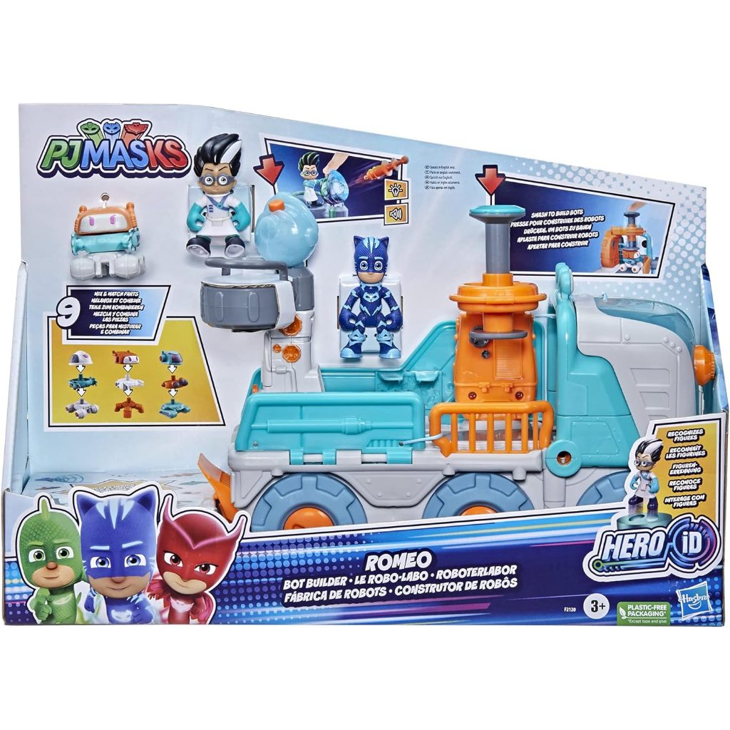 PJ Masks Romeo Bot Builder Vehicle Playset with Lights and Sounds ...