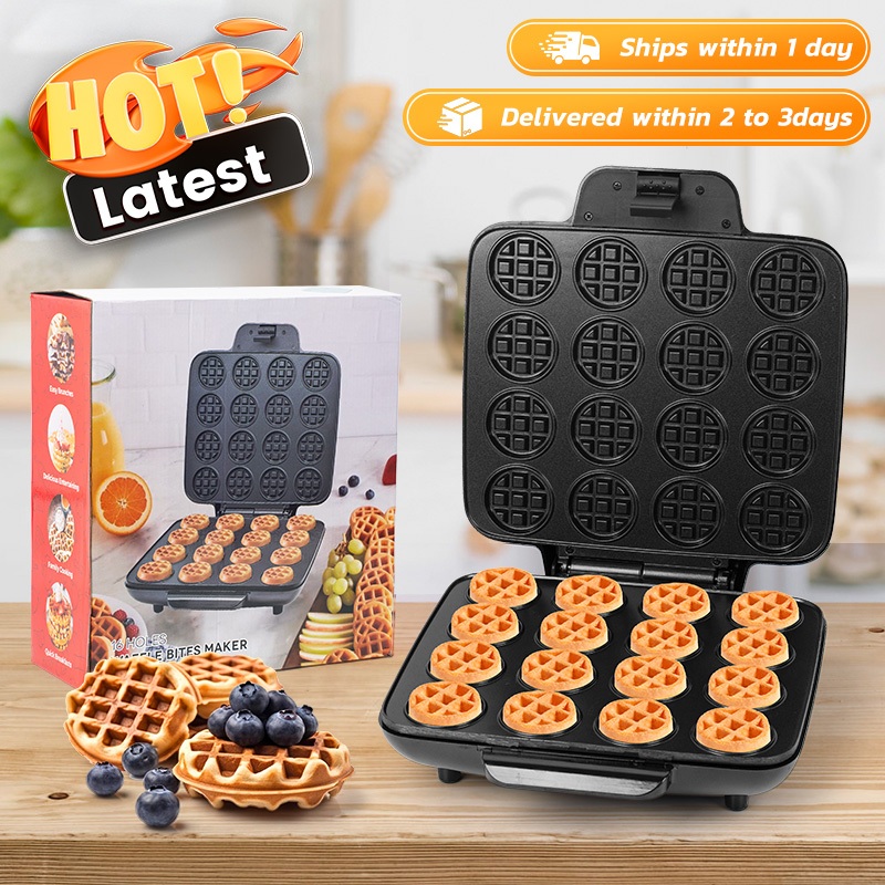 INHDBOX 16 Holes Waffle Maker Electric Mini Waffle Maker Pan Waffle ...