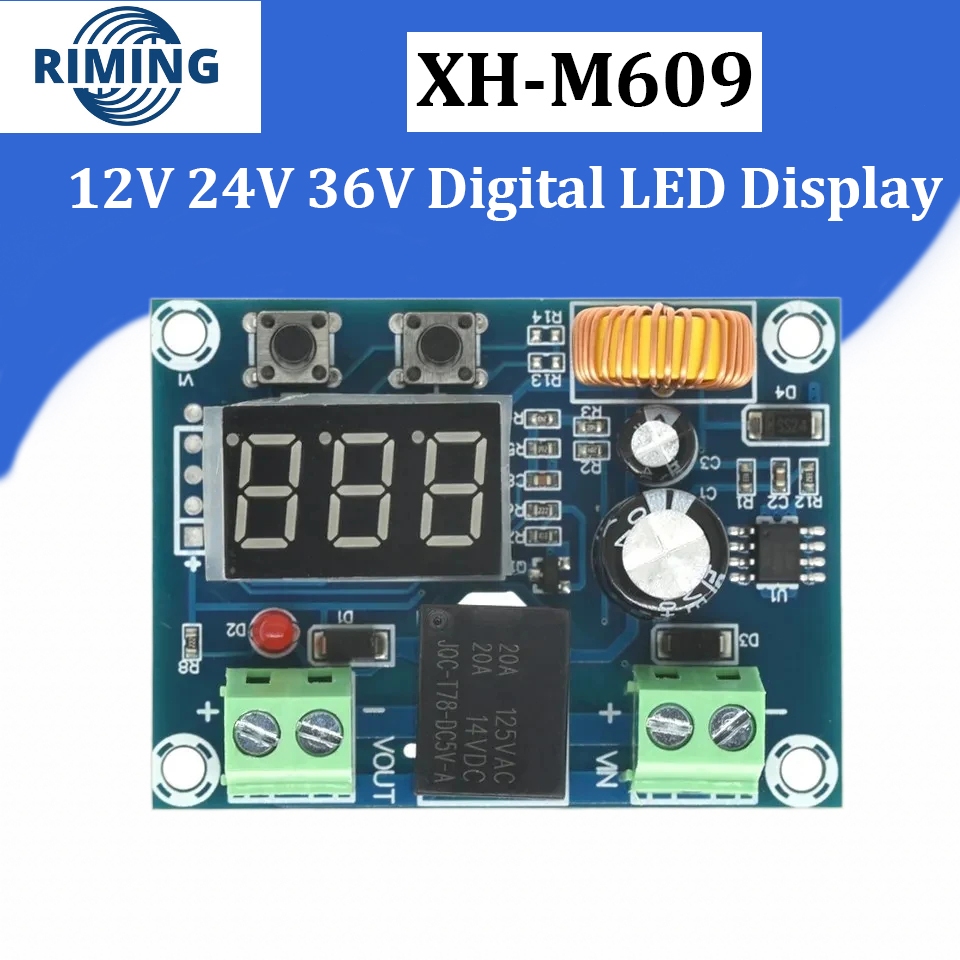 XH-M609 Low Voltage Disconnect Switch Cut Off 12V 24V 36V Digital LED Display Over-Discharge ...