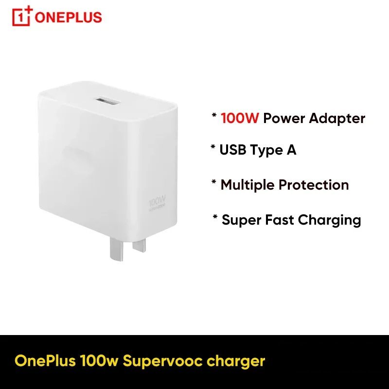 Oneplus 100W Charger Supervooc Fast Charger USB Type-A Power Adapter ...
