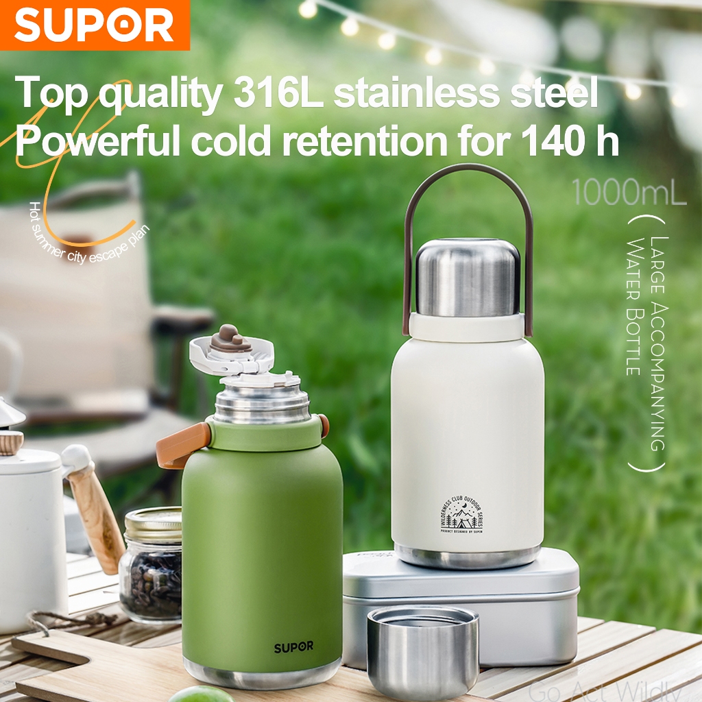 Supor tumbler hot and cold 1L Double layer 316 Stainless steel Cold ...