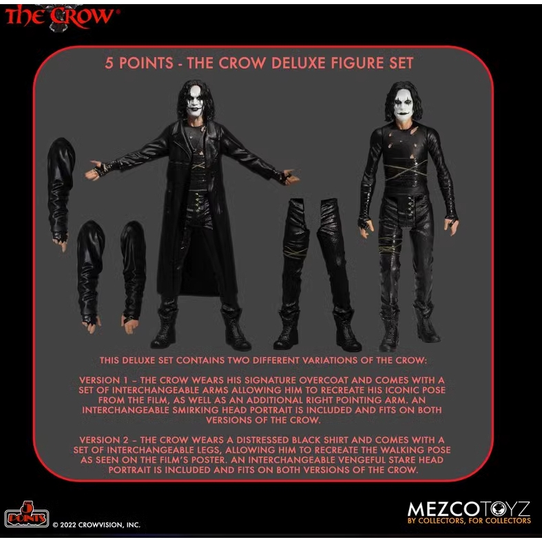 Mezco spot ant 5 point crow movie version Eric deluxe set 3.75 inch ...