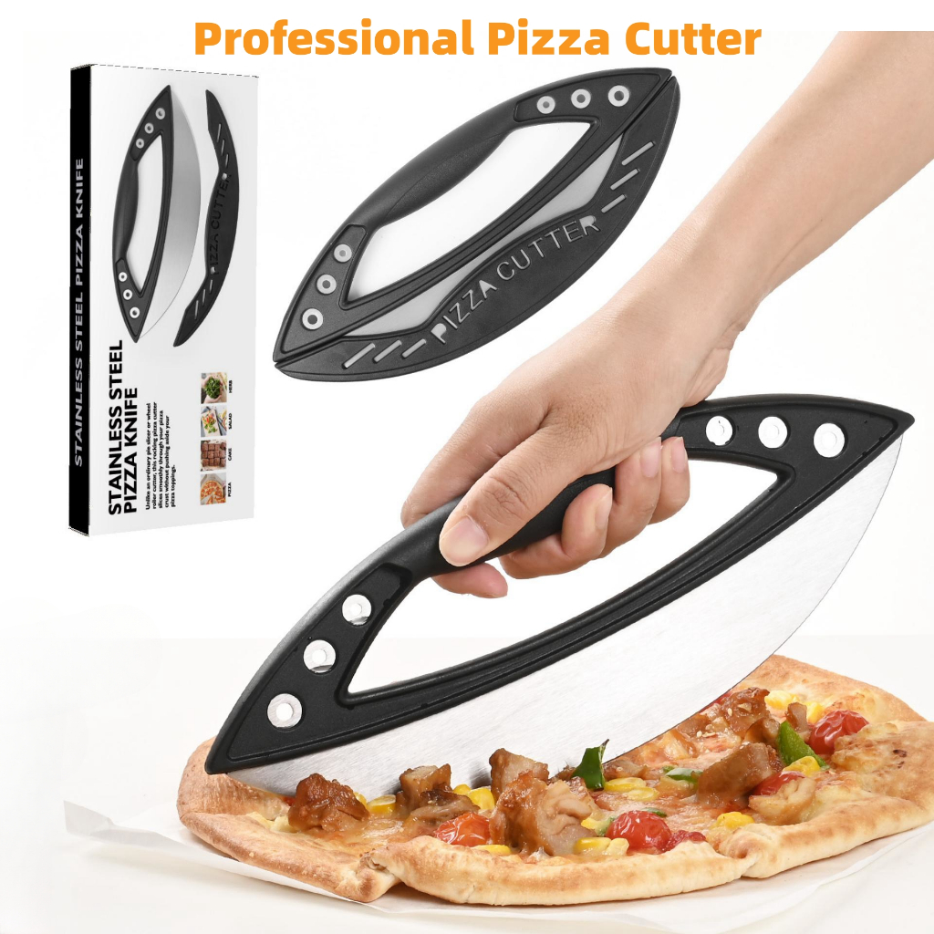 12-Inch Stainless Steel Professional Pizza Cutter Rocker with Blade ...