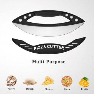 12-Inch Stainless Steel Professional Pizza Cutter Rocker with Blade ...