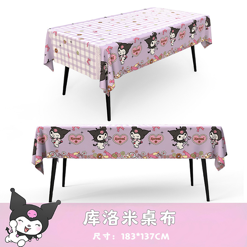 Kuromi Table Cover Tablecloth Long Table For Happy Birthday Decoration ...