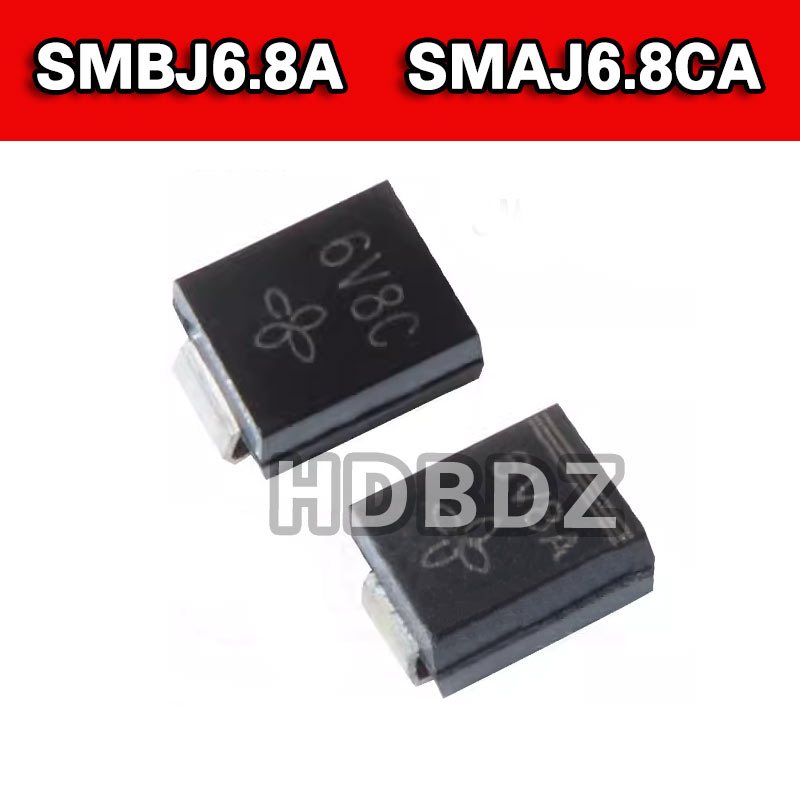 20pcs SMBJ6.8A SMAJ6.8 CA 6V8A 6V8C TVS One-Way Two-Way Voltage Suppression Diode IC SMD ...