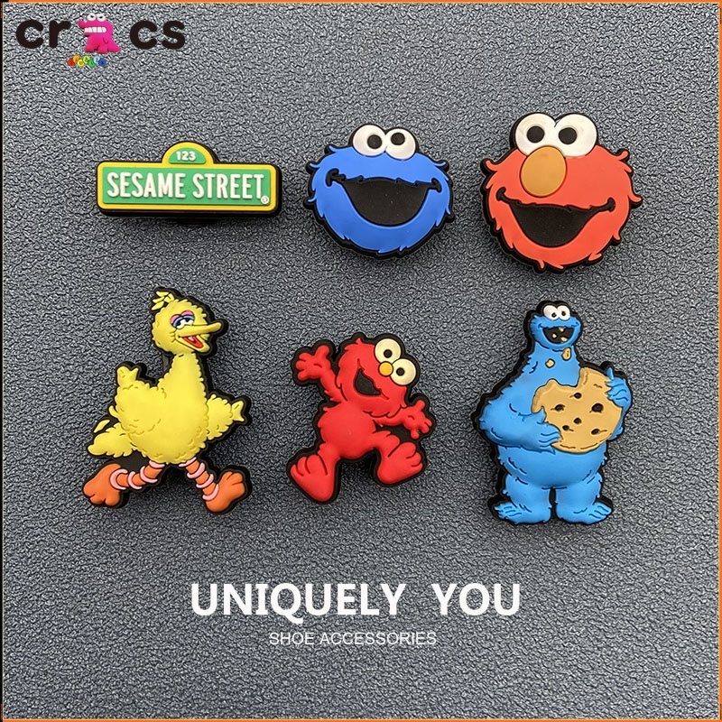 crocs jibbitz cute cartoon sesame street series DIY shoe accessories ...