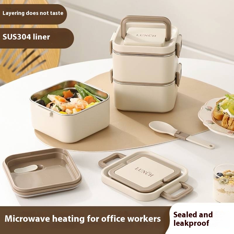 Fashion Square Adult Lunch Box Microwave Oven 304 Stainless Steel Lunch ...