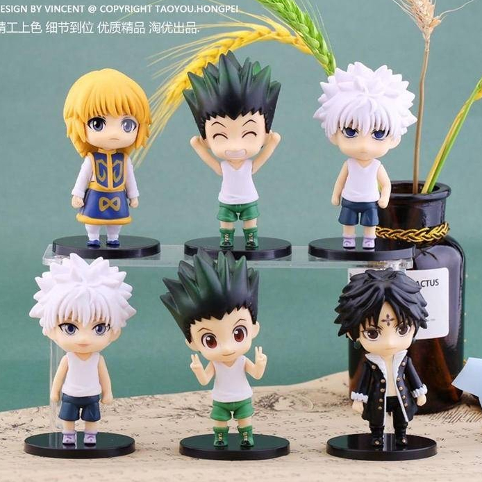 Hunter X Hunter Blind Box 6 Piece Gon Killua Figures Cake Toppers Birthday Decoration Shopee