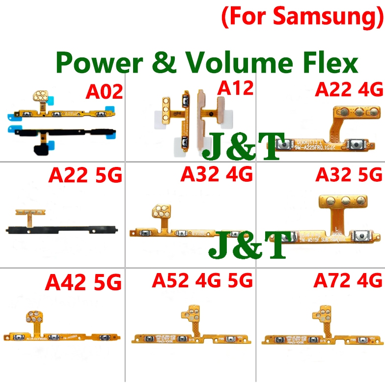 For Samsung A02 A12 A22 A32 A52 A72 4G 5G Power Volume Switch ON OFF ...