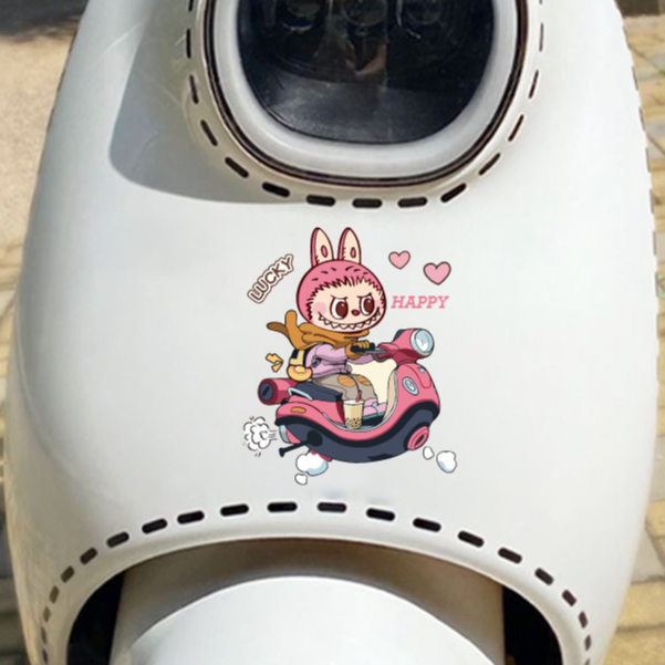 Cute LABUBU Sticker Motorcycle Decoration Sticker Waterproof Cartoon ...