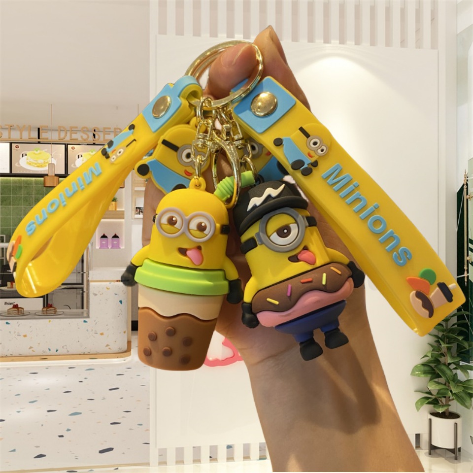 Creative Minions Keychain Cartoon Doll Keychain Car Girl Schoolbag ...