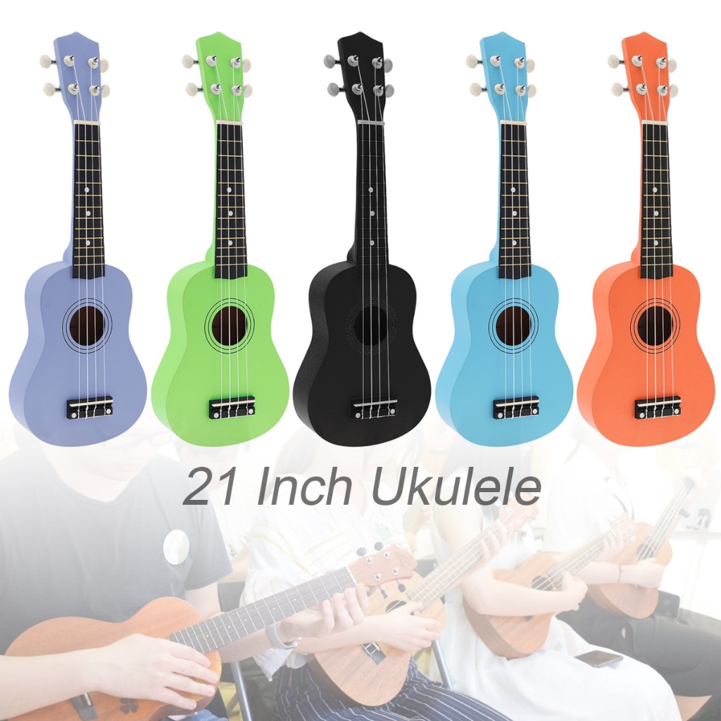 Basswood 21 Inch Soprano Ukelele 4 Strings Ukulele Pure Tone Musical ...