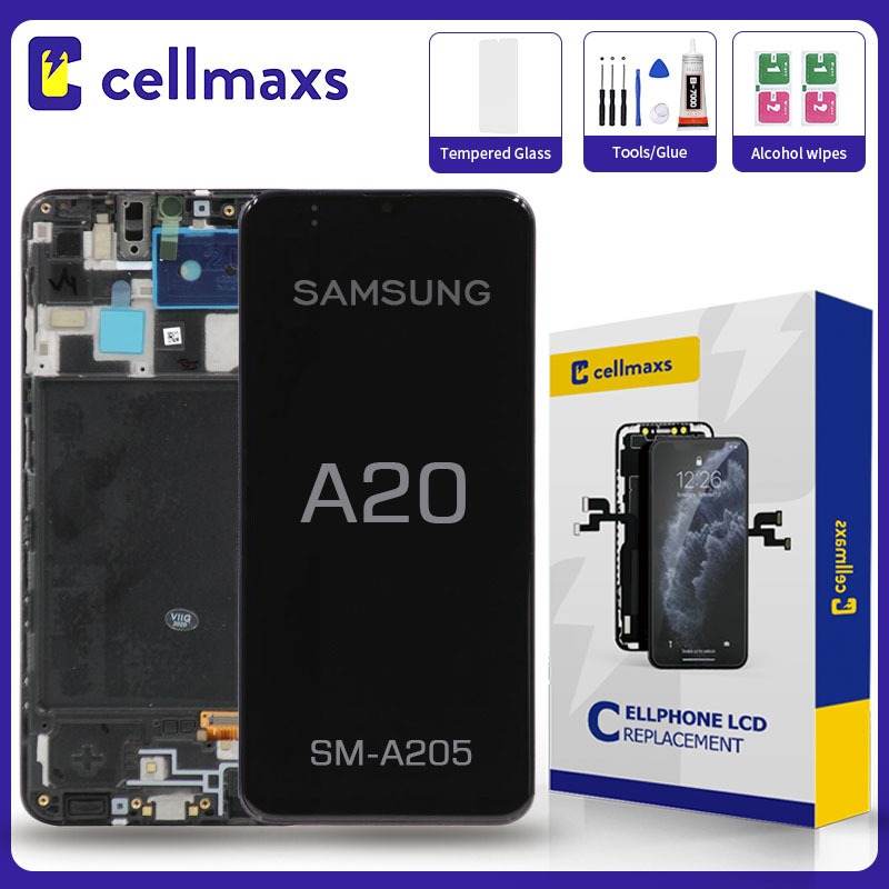 For SAMSUNG Galaxy A20 SM-A205 A205 LCD Touch Screen Replacement With ...