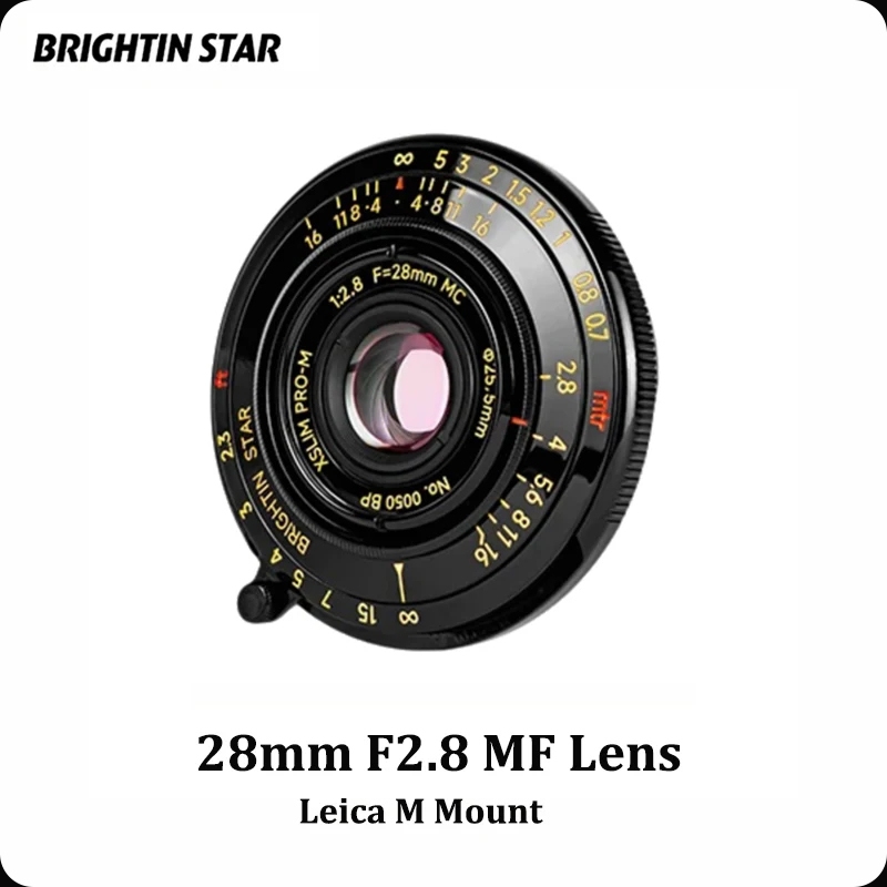 Brightin Star 28mm F2.8 Full Frame Portrait Manual Focus Lens for Leica ...