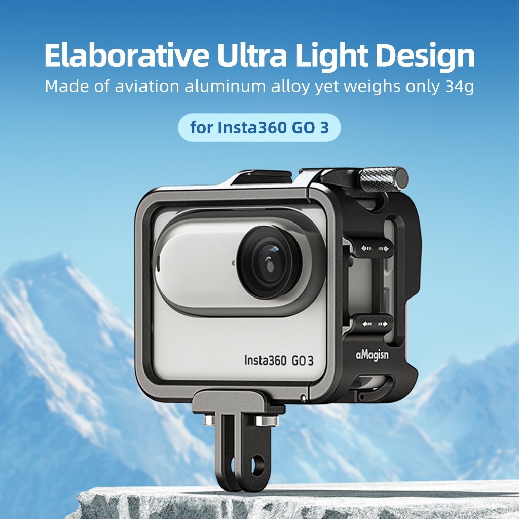 aMagisn Aluminum Cage for Insta360 GO 3S/ Insta360 GO 3 Metal Frame ...