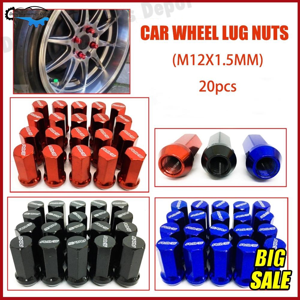 20 PCS STAINLESS STEEL CAR WHEEL LUG NUTS RAYS (M12X1.5MM) | Shopee ...