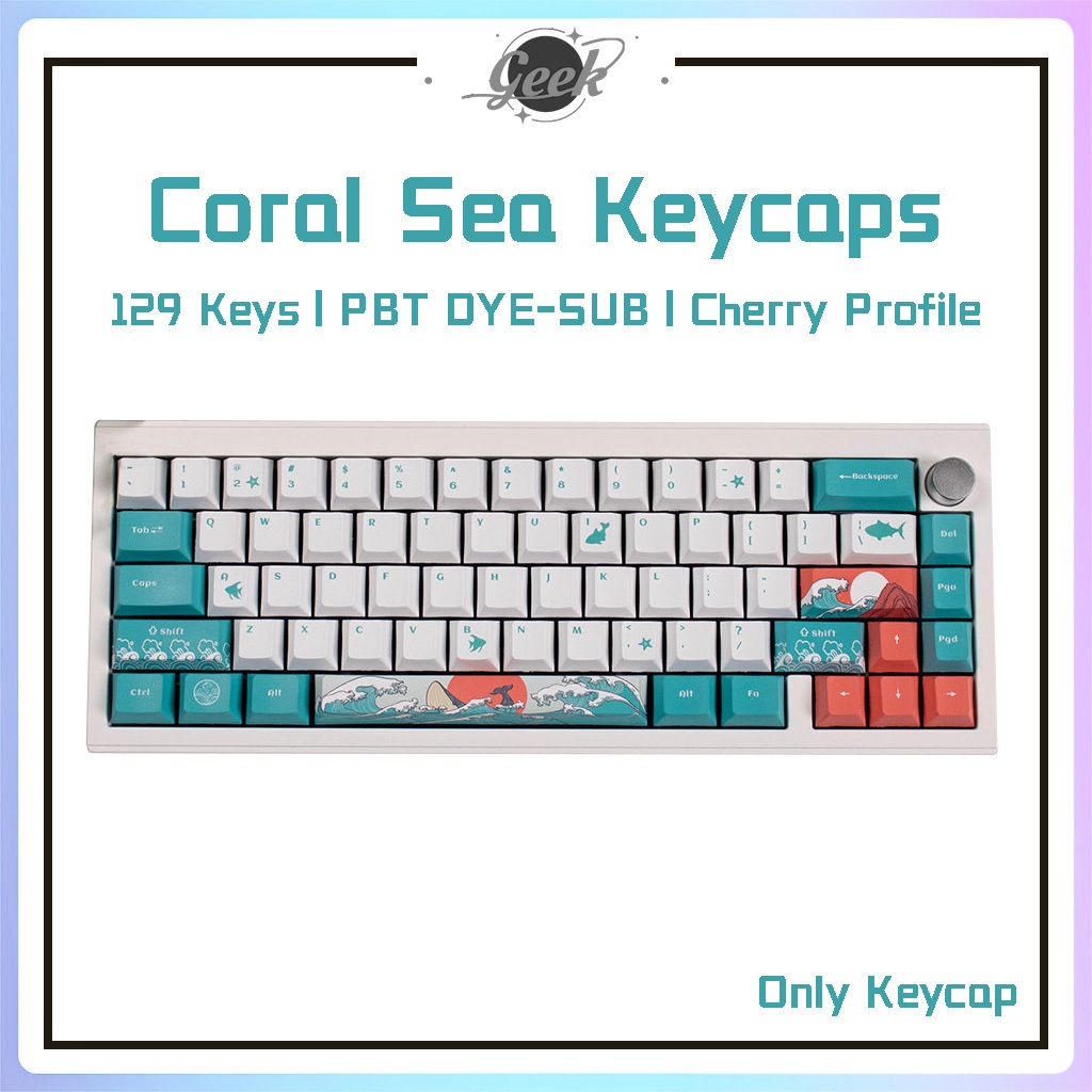 Coral Sea Keycaps PBT Dye-sub Cherry Profile Keycap Custom Keycaps ...