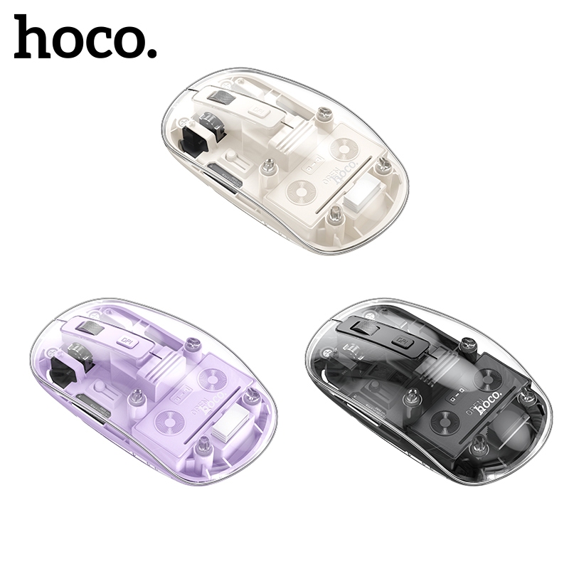 HOCO GM29 Dual-mode Silent Wireless Mouse Transparent Wireless ...