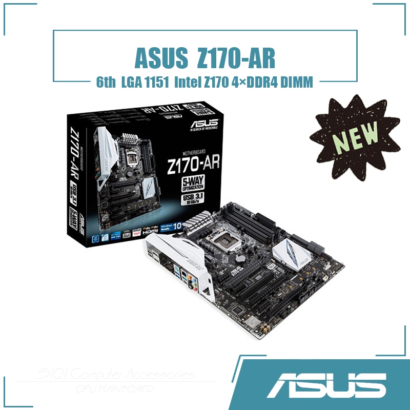 ASUS Z170-AR Motherboard LGA 1151 4xDDR4 DIMM Using Intel Z170 chipset Standard ATX 64GB ...