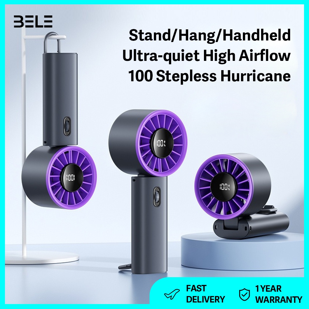 Digital Display Little Fan Portable Handheld100Electrodeless Turbo Fan ...